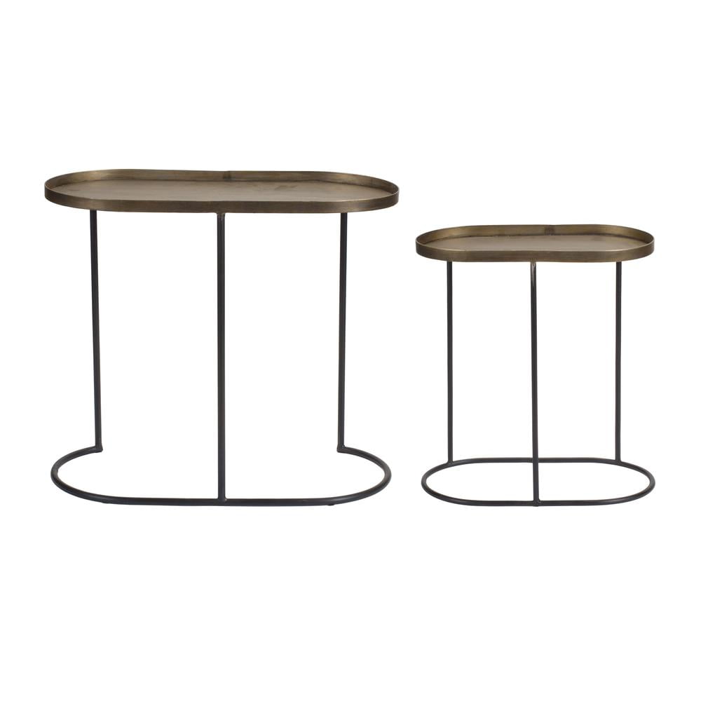 Hammered Bronze Metal Accent Table (Set of 2) - Walmart.com