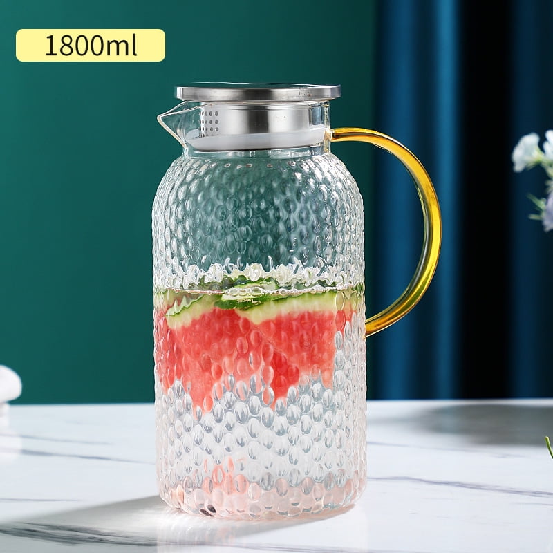 Hammered Cold Water Bottle Glass Large Capacity Rice Grain Water ...