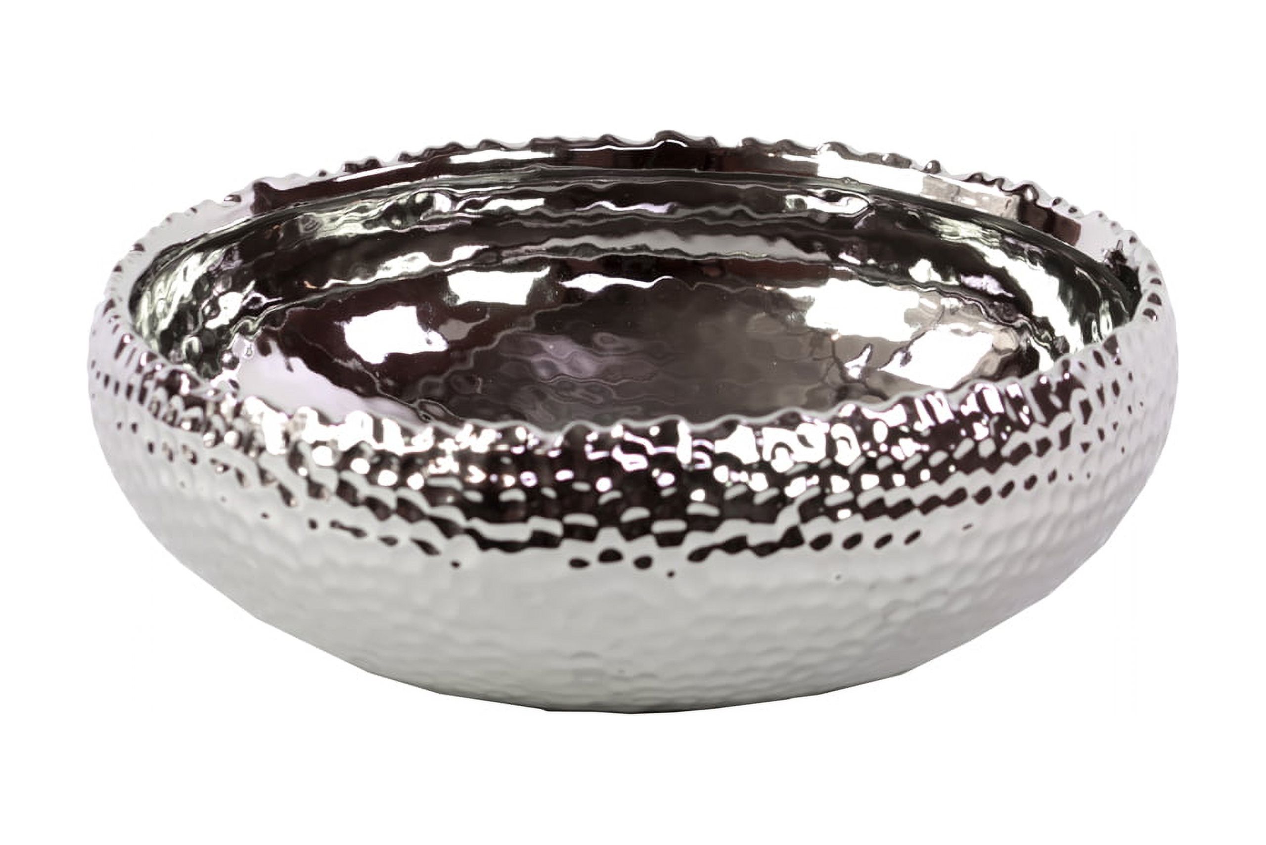 Hammered Design Ceramic Pot In Silver Coating Small - Walmart.com