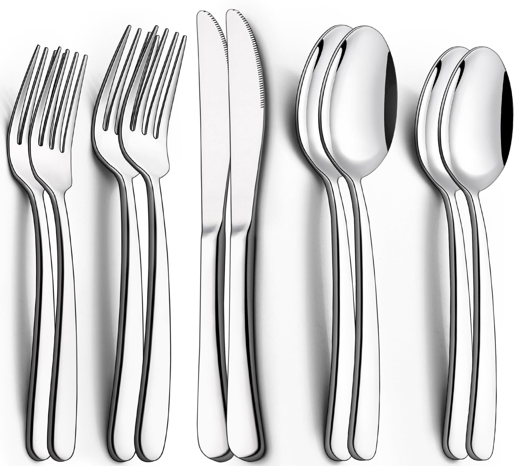 Hammered Silverware Set, 40-Piece Stainless Steel Square Flatware Set ...