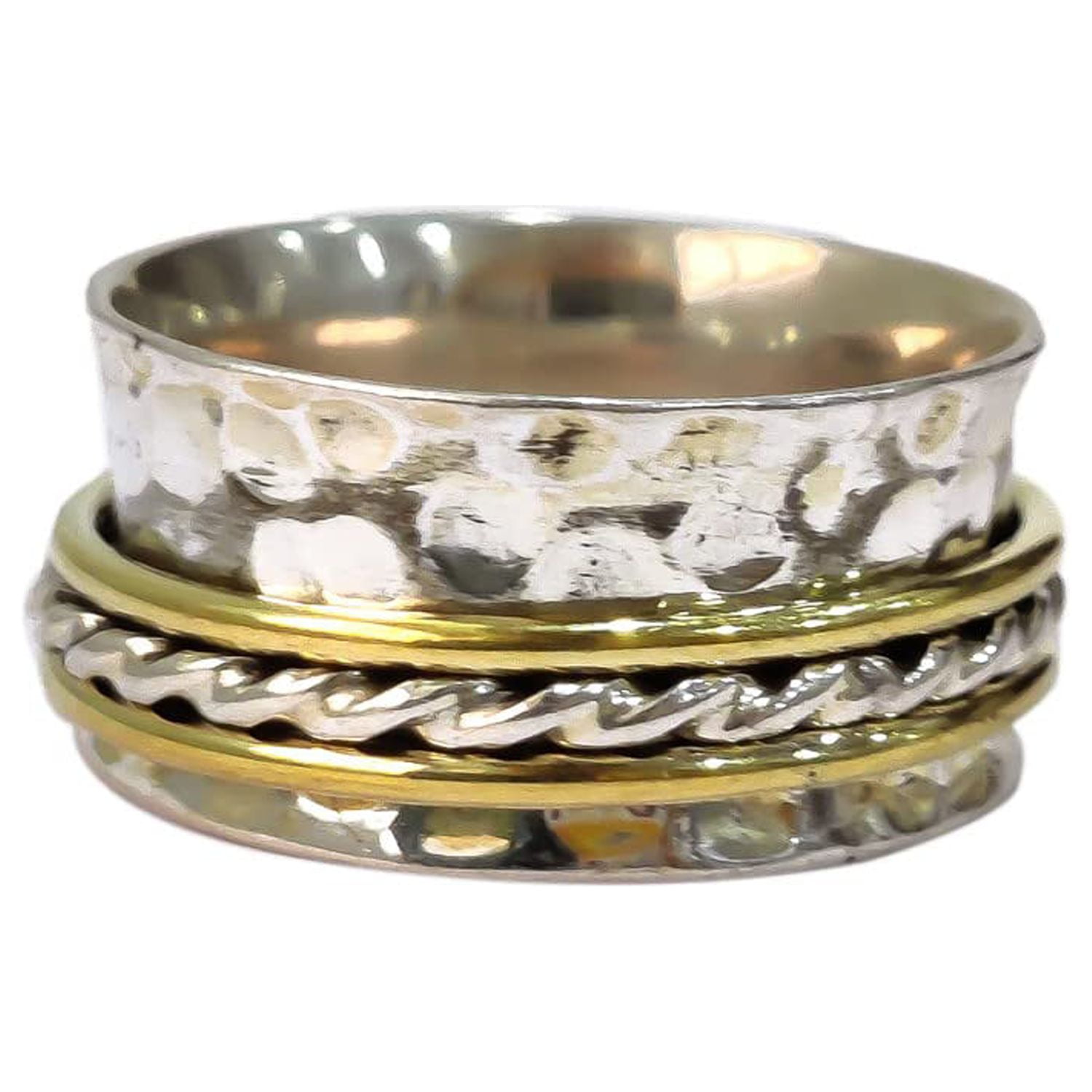 Hammered Spinner Band, Meditation Ring, 925 Sterling Silver Ring ...