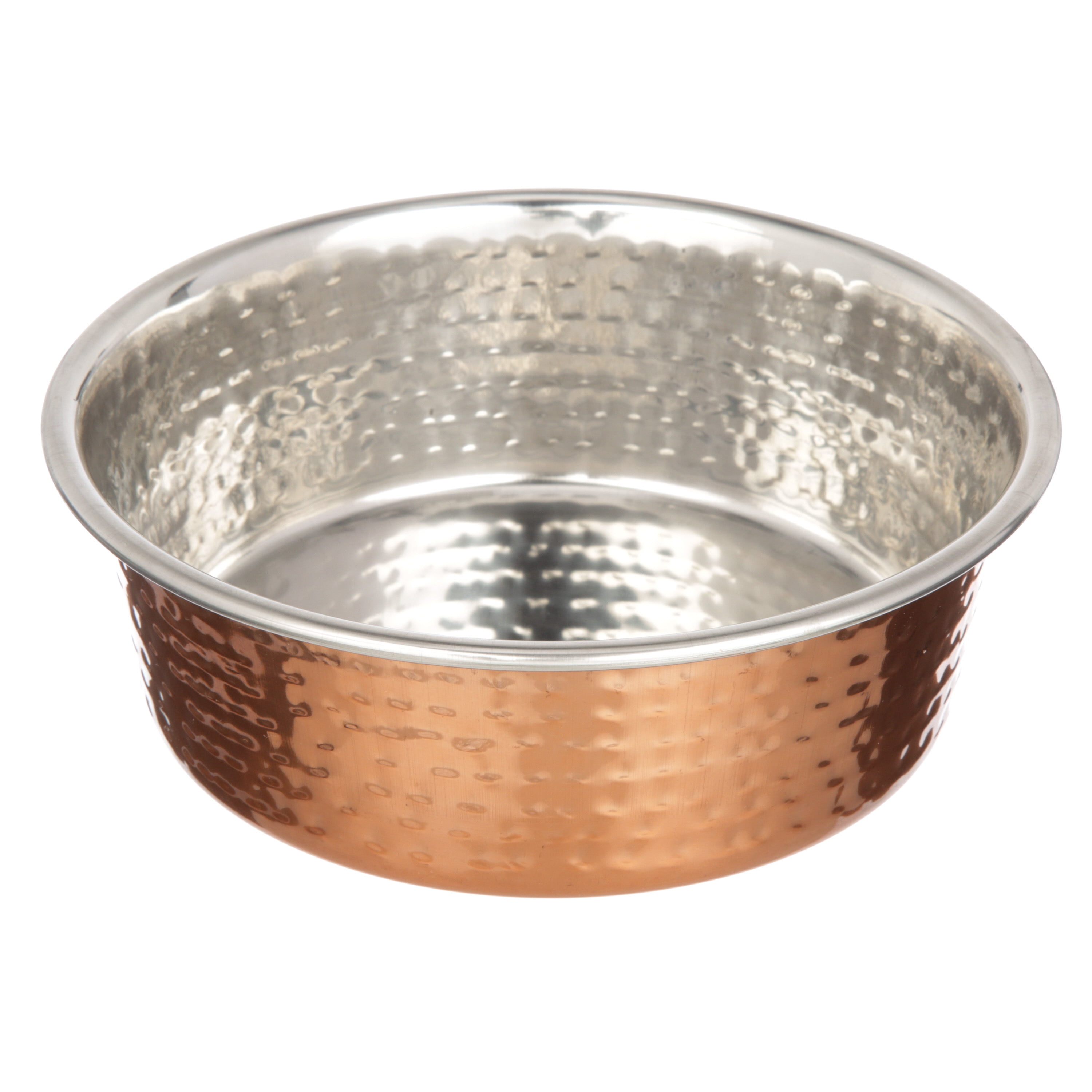 Hammered Stainless Steel Pet Bowl with Copper Finish, 32 oz - Stylish ...
