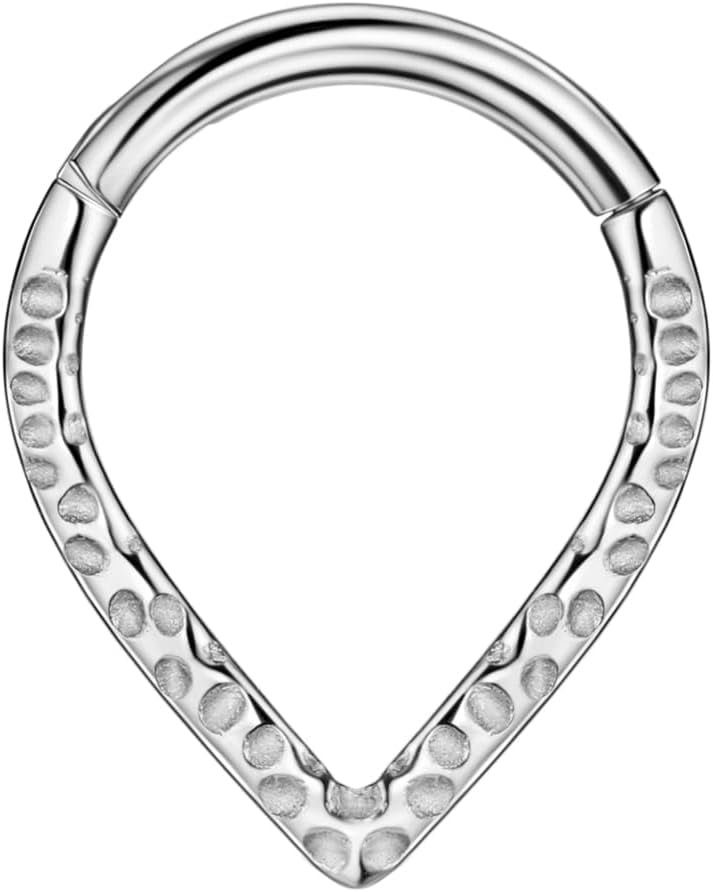 Hammered Teardrop Septum Rings 16g Septum Jewelry 8mm Septum Hoop 16 ...