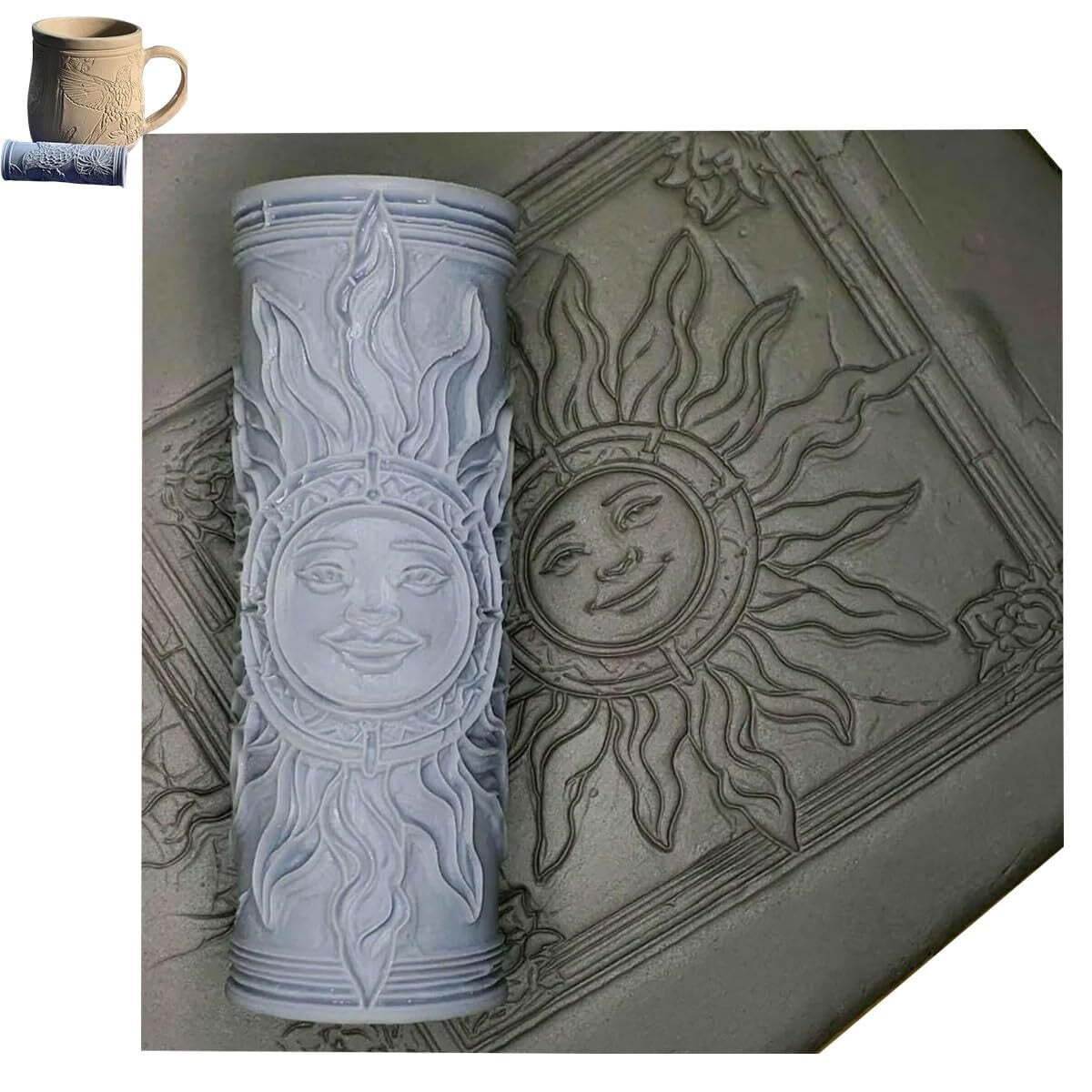 Hammered Texture Rolling Pins 4-Piece Clay Texture Rollers for DIY ...