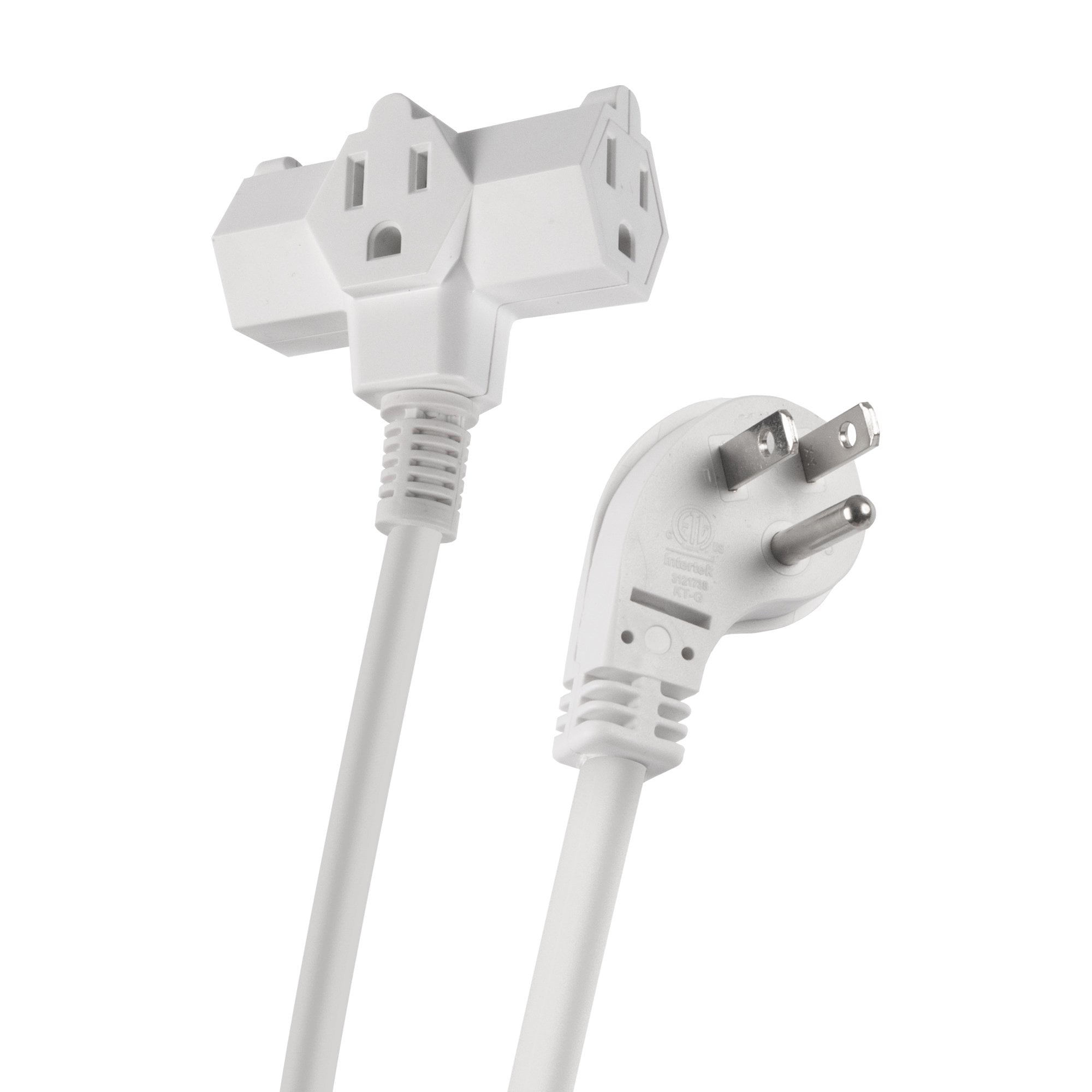 Hammerhead 3 Outlet Power Strip Plug Extender Solution, White, 1.5 ft ...