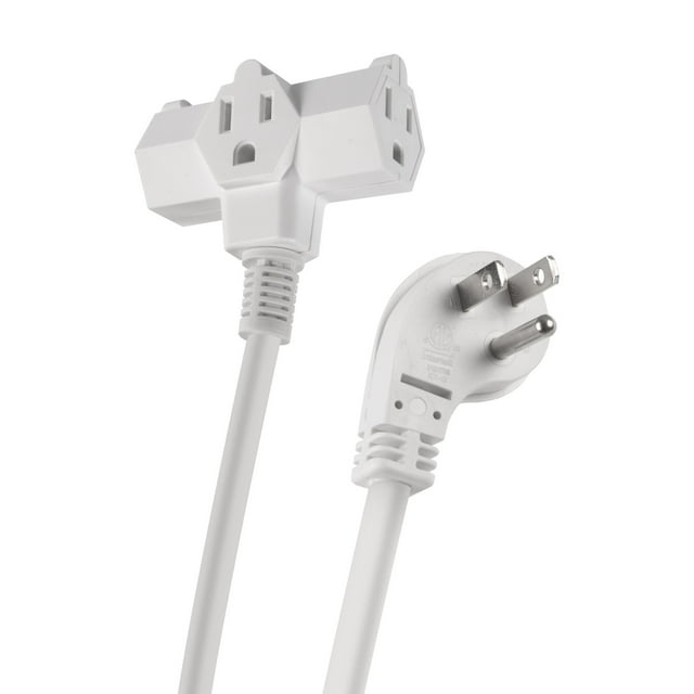 Hammerhead 3 Outlet Power Strip Plug Extender Solution, White, 1.5 ft ...