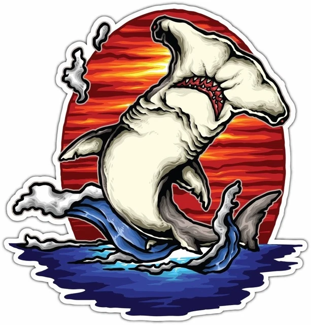 Hammerhead Hammer Head Shark Fish Ocean Car Window Stickerphone Decal ...