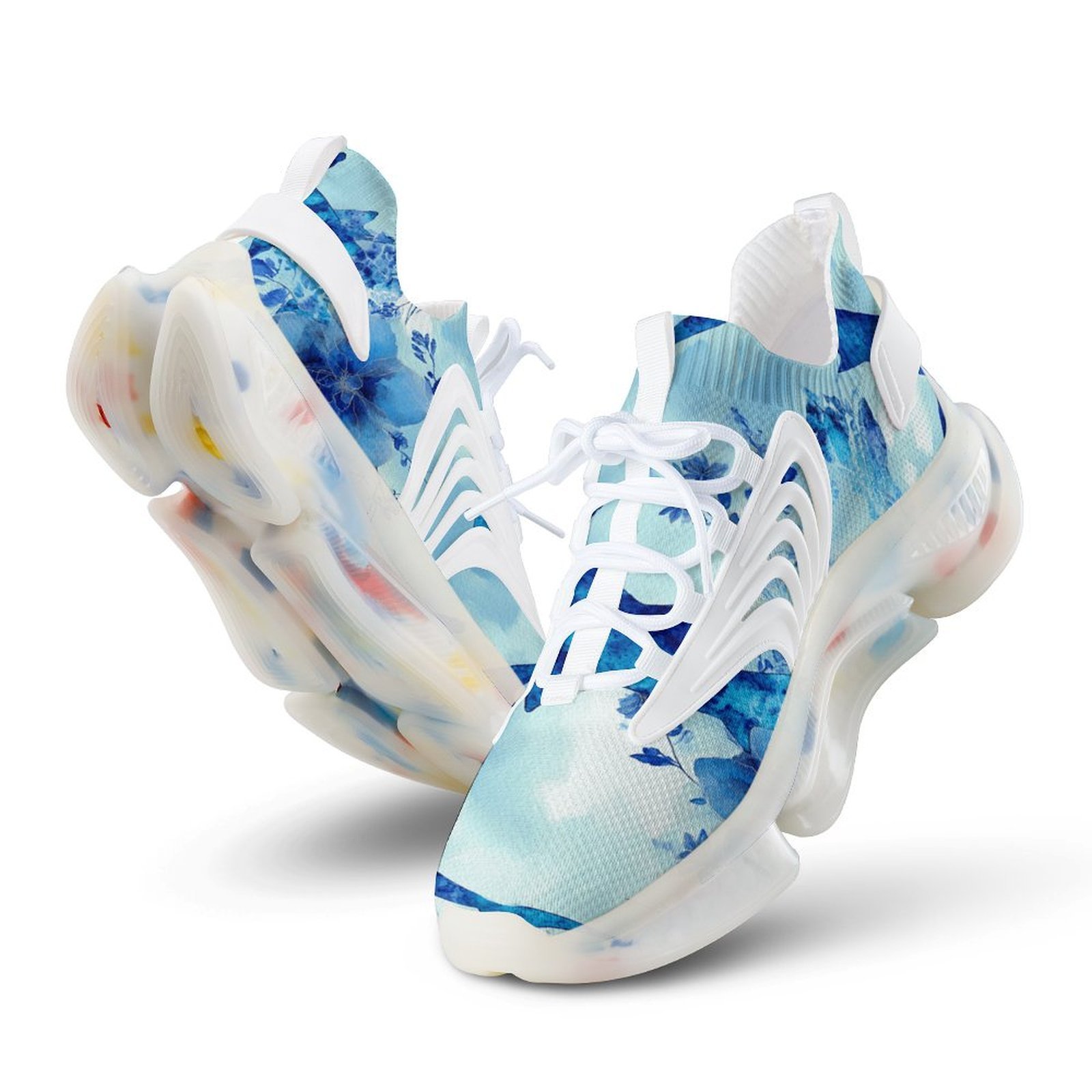 Hammerhead Shark And Blue Hibiscus Walking Shoes for Men Woman ...