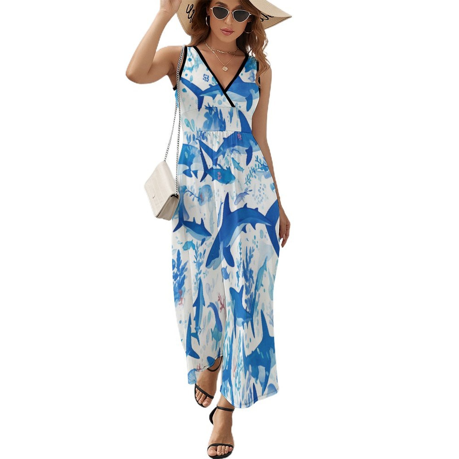 Hammerhead Shark Marine Life Dress Fashion Boho Beach Long Dresses ...
