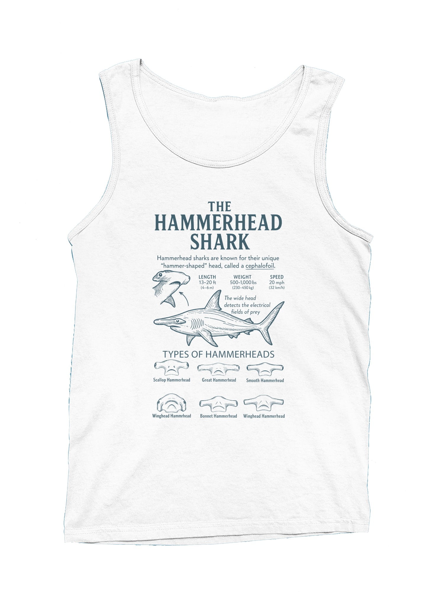 Hammerhead Shark Types and Traits Men's Tank Top - Walmart.com