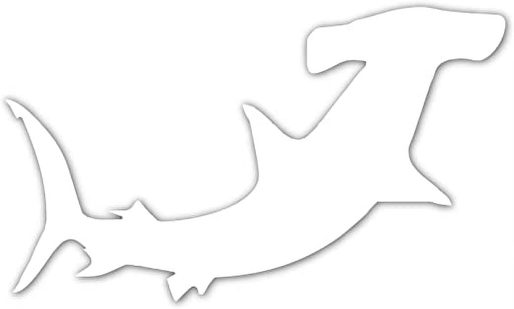 Hammerhead Shark White Silhouette Plain Design Vinyl Decal Bumper ...