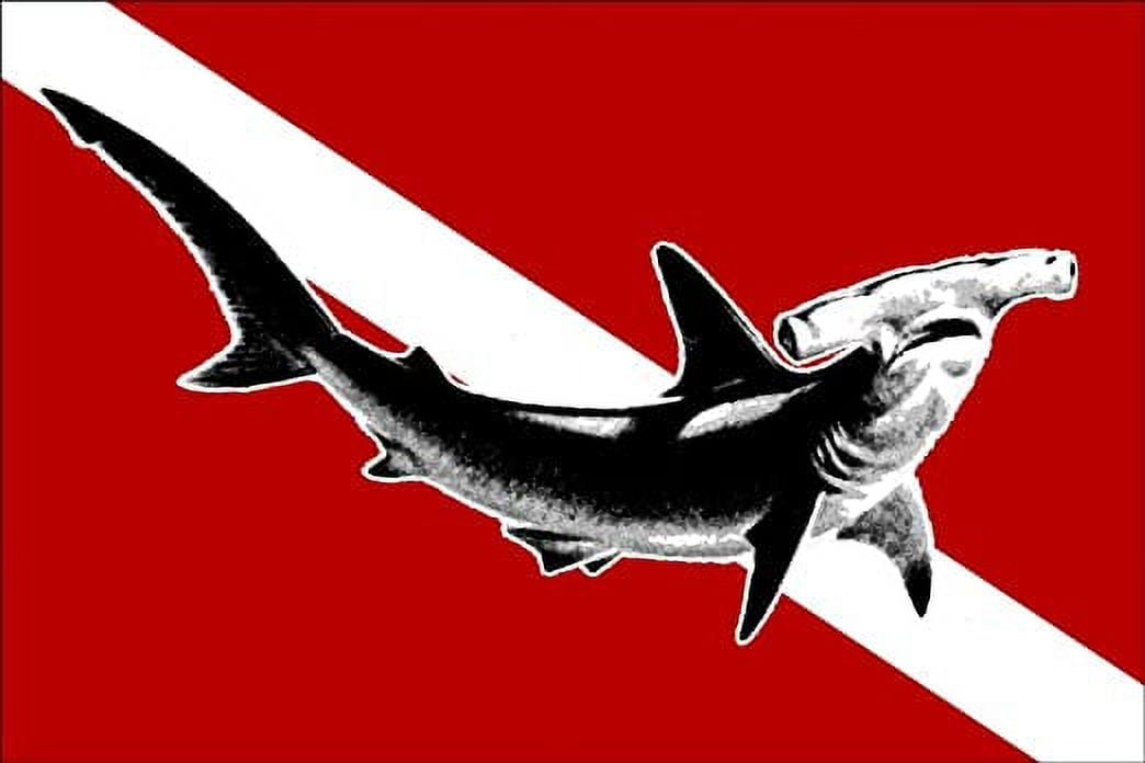 Hammerhead Shark on a Scuba Dive Flag 3M Reflective sticker| Hammer ...
