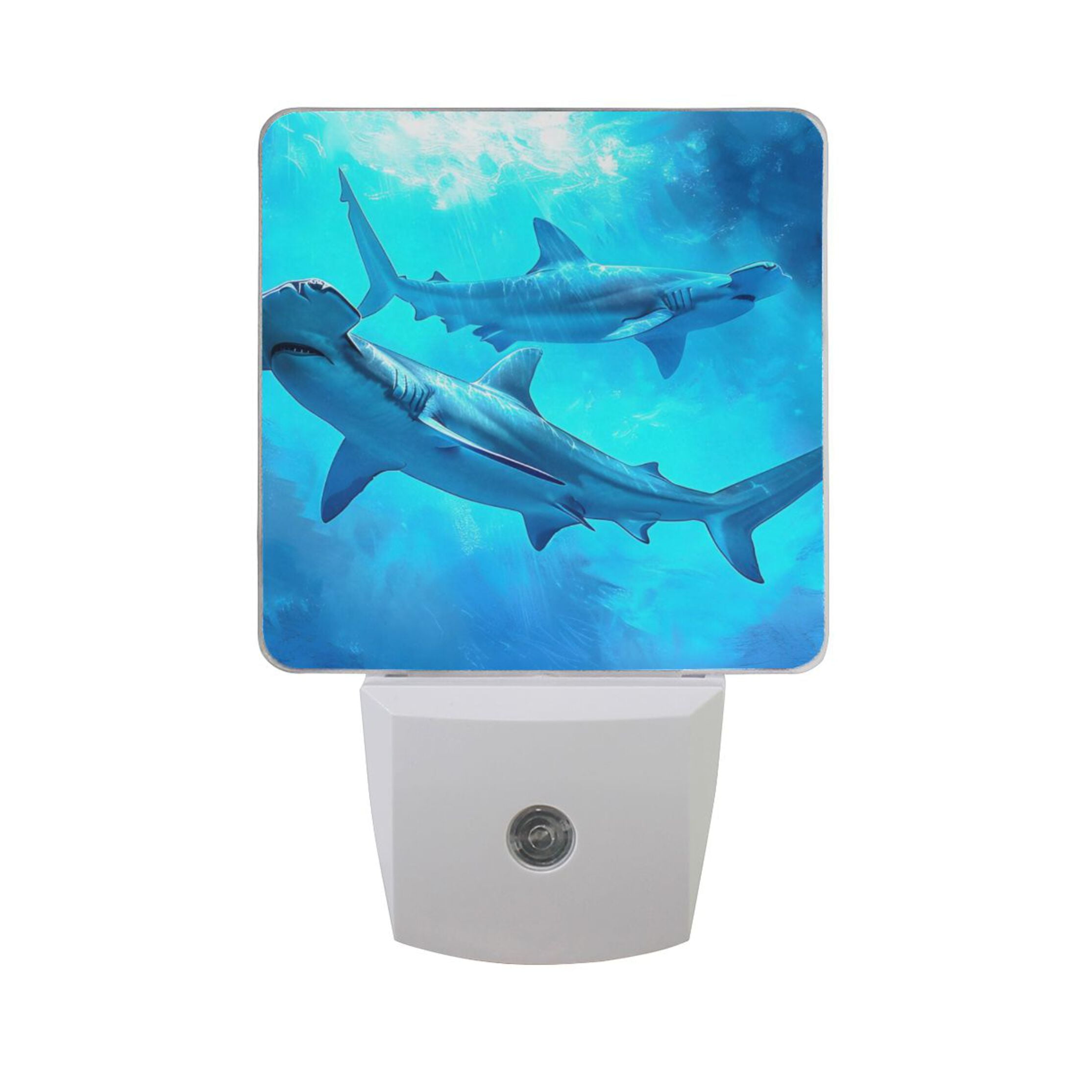 Hammerhead Sharks Swimming Night Light 2 Pack LED Nightlight Plug into ...