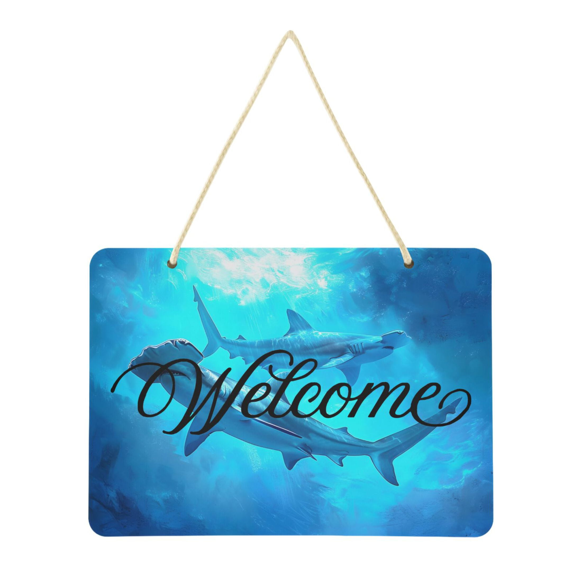Hammerhead Sharks Swimming Welcome Sign Front Door PVC 14x10 inch ...