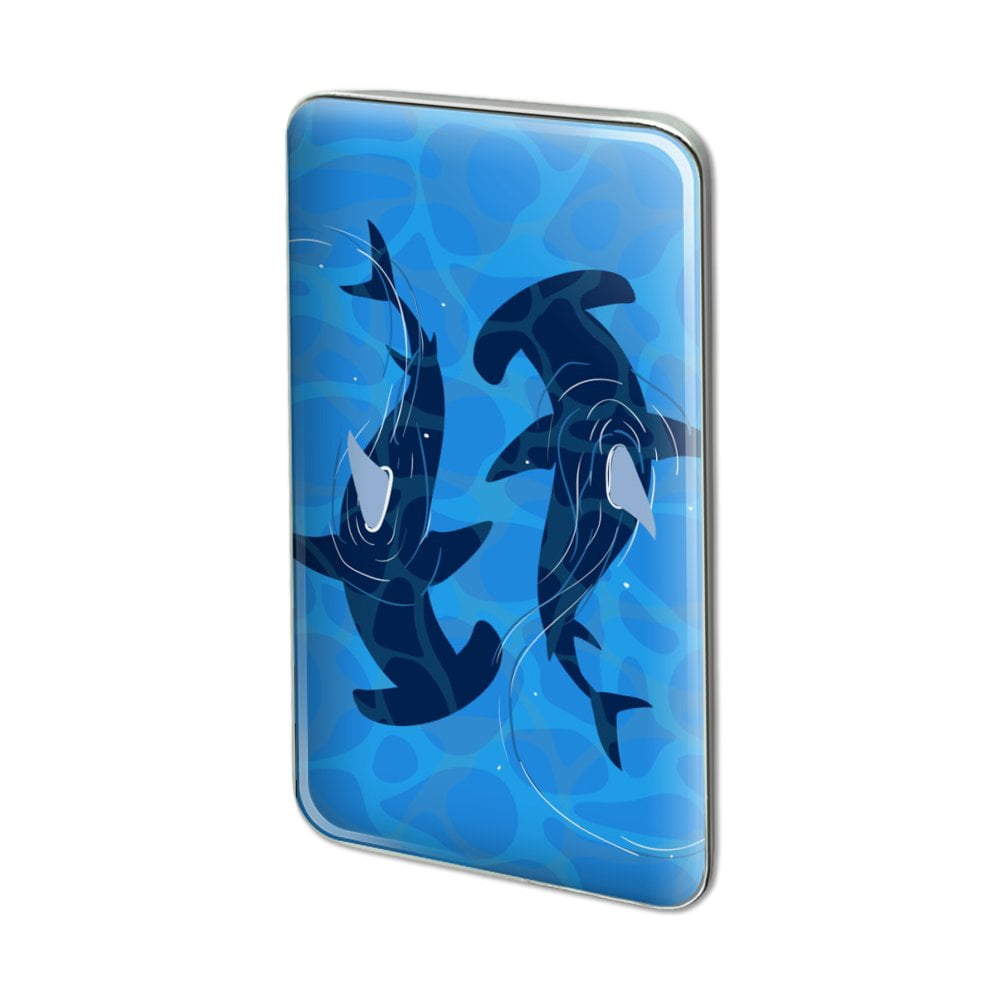 Hammerhead Sharks Swimming in the Ocean Metal Rectangle Lapel Hat Pin ...