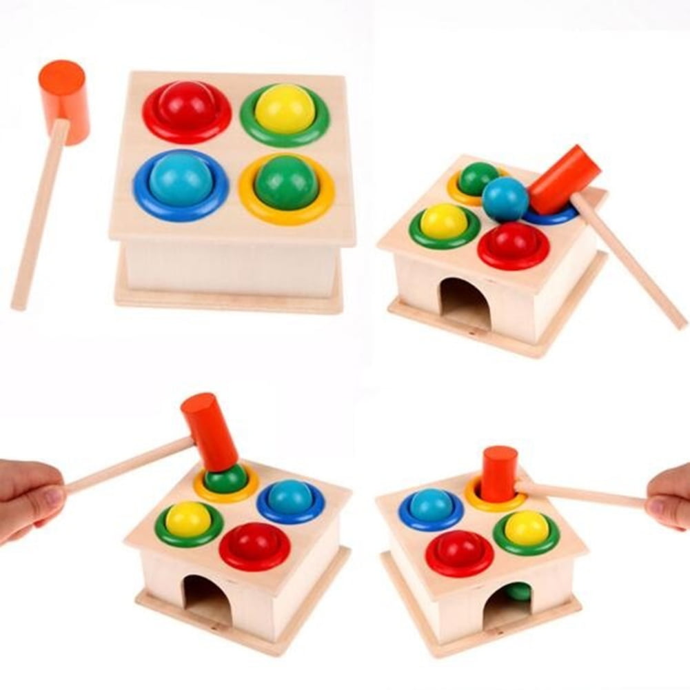 Hammering Educational Toy Children Kids Wooden Hammer Balls Early ...