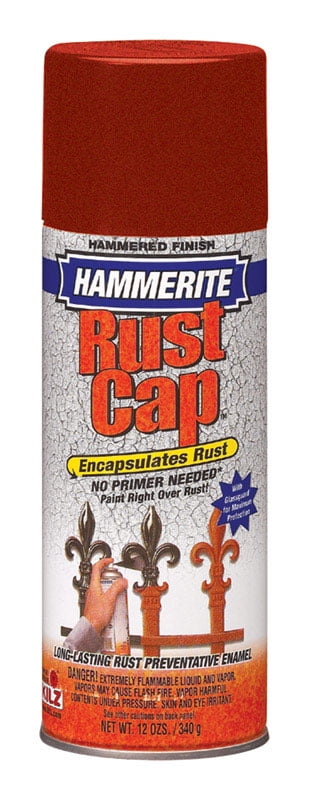 Hammerite Rust Cap Hammered Red Enamel Spray Paint 12 oz - Walmart.com
