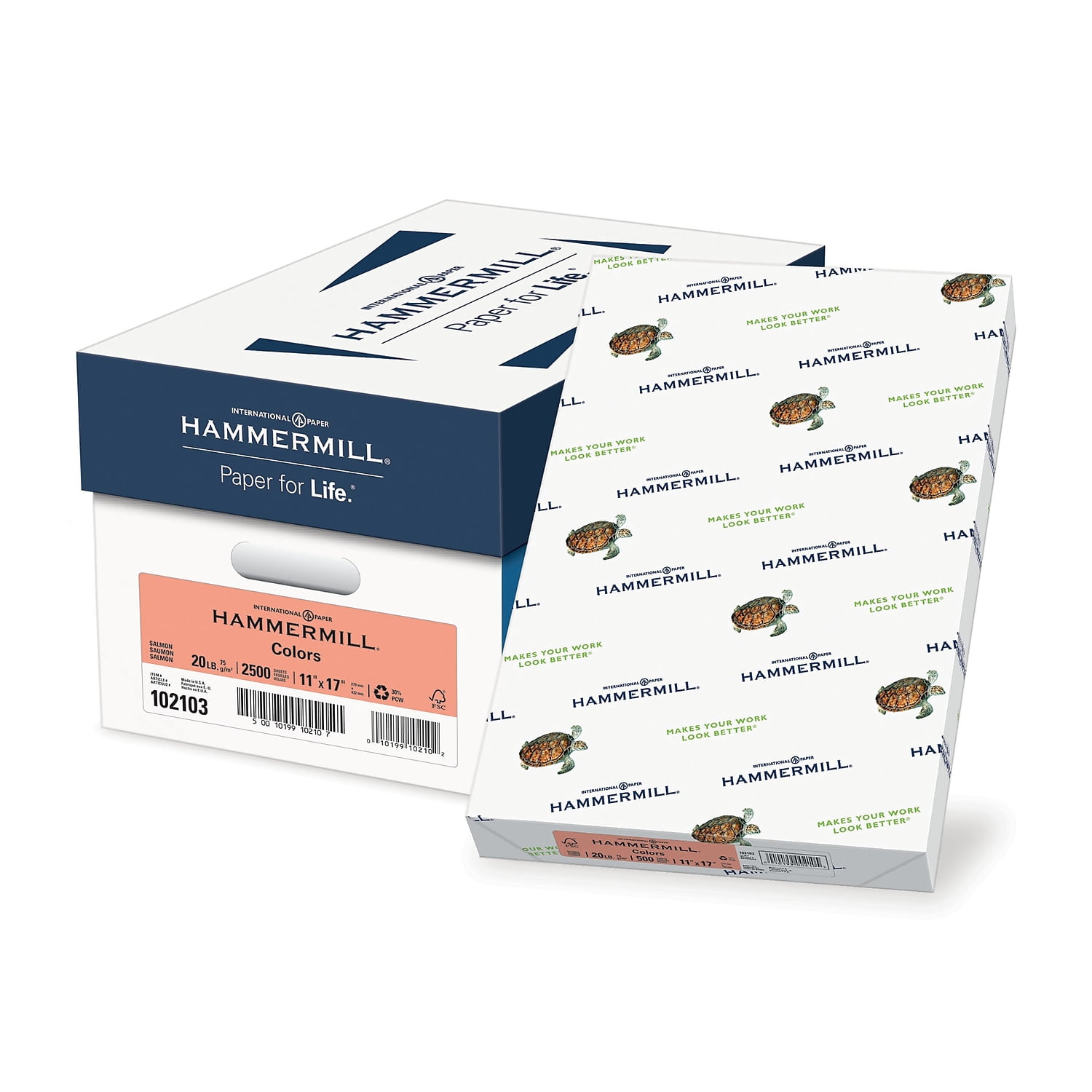 Hammermill Colors Paper 20lb 11" x 17" Salmon 2500/Case 10210-3CASE ...