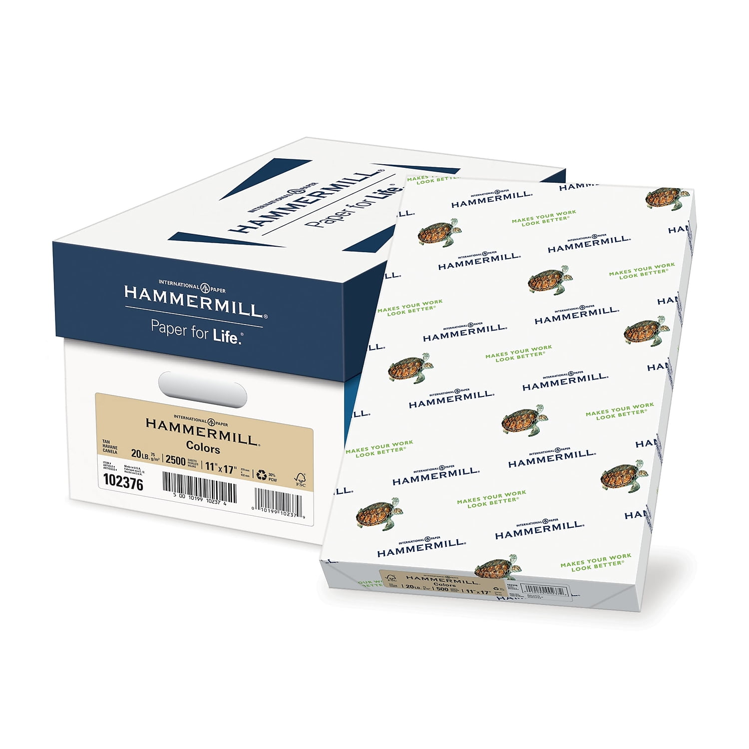 Hammermill Colors Paper 20lb 11" x 17" Tan 2500/Case 10237-6CASE ...