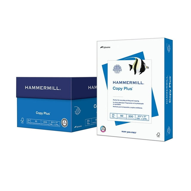 "Hammermill Copy Paper Plus, 8.5"" x 11"", 20 lbs, 3 Ream, 1500 Sheets ...