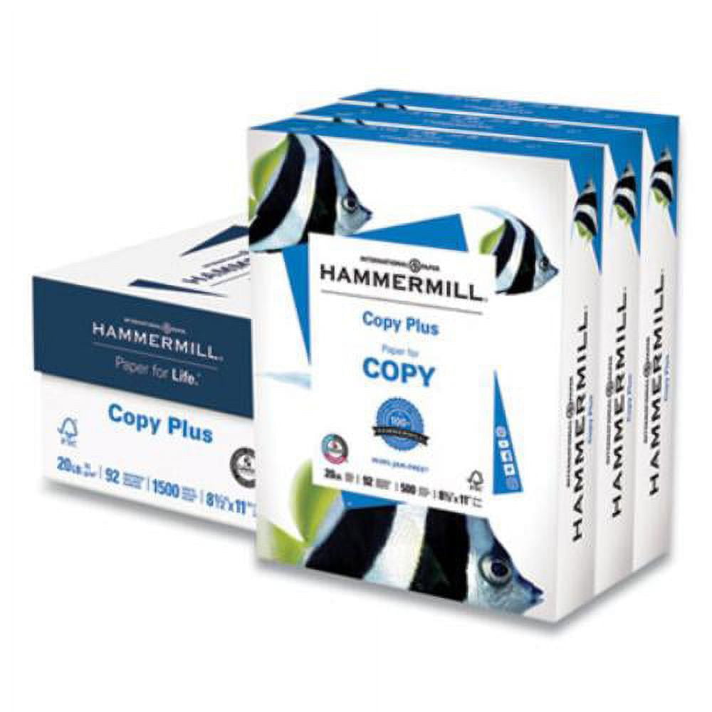 Hammermill Copy Plus Print, 8.5 x 11inches, 20 lb, White 1500 Sheets ...