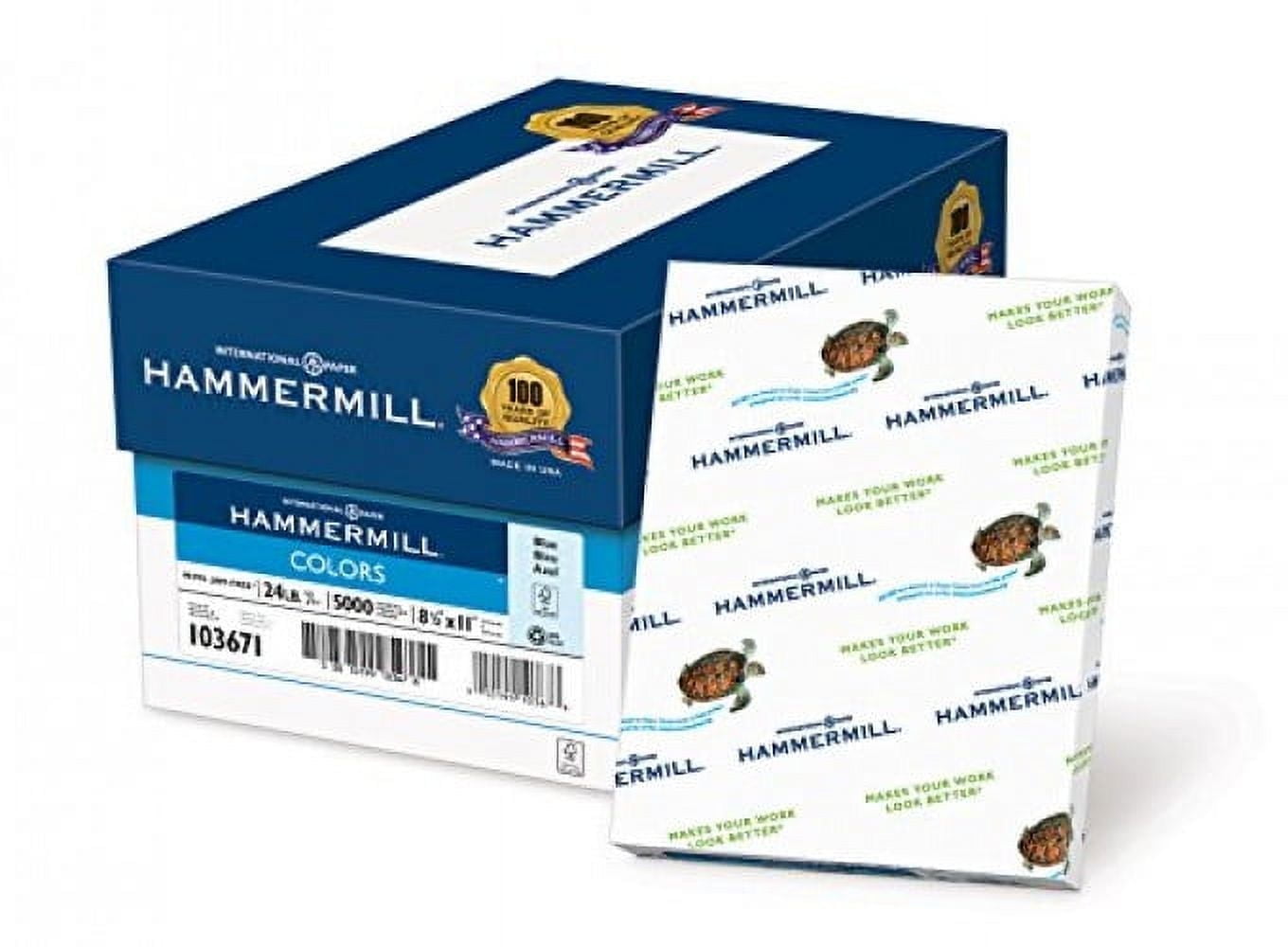 Hammermill Paper, Colors Blue, 24lb, 8.5 x 11, Letter, 5,000 sheets ...