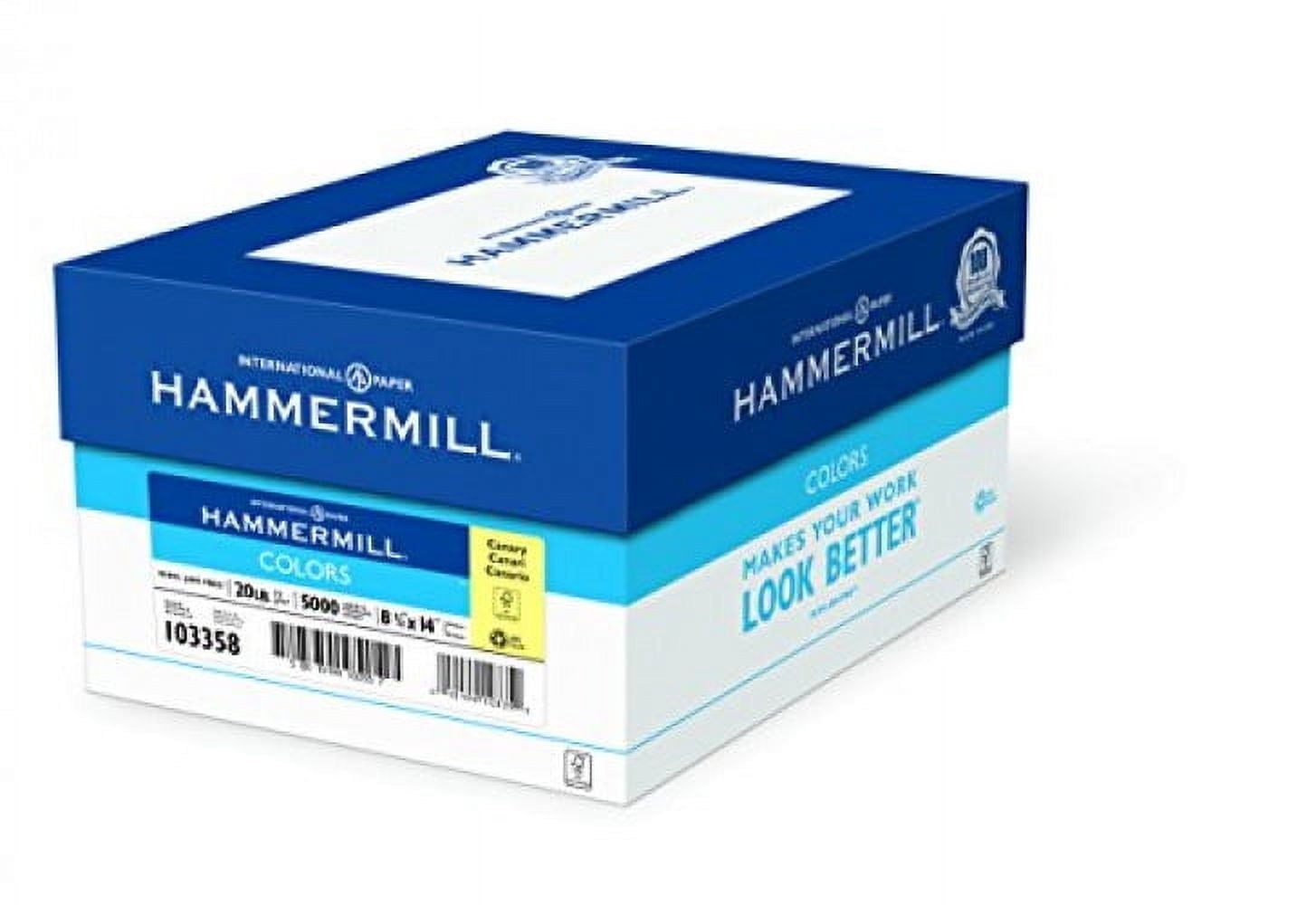 Hammermill Paper, Colors Canary, 20lb, 8.5 x 14, Legal, 5000 Sheets ...