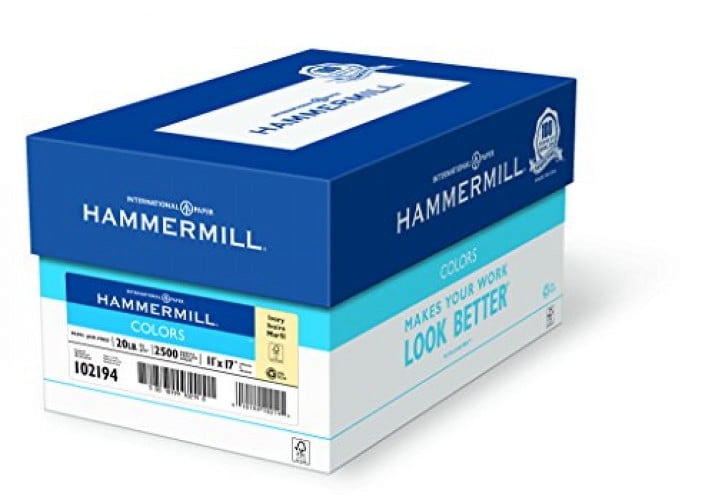 Hammermill Paper, Colors Ivory, 20lb, 11 x 17, Ledger, 2500 Sheets / 5 ...