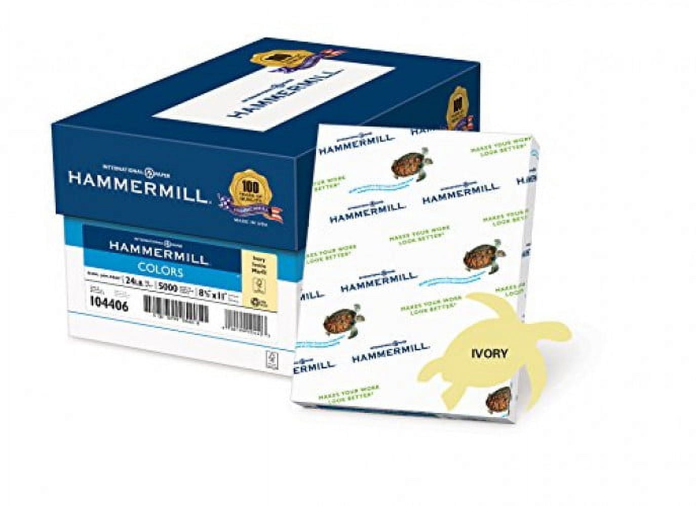 Hammermill 24lb Colored Printer Paper, 8.5 x 11, Ivory, Bulk Pack 5000 ...