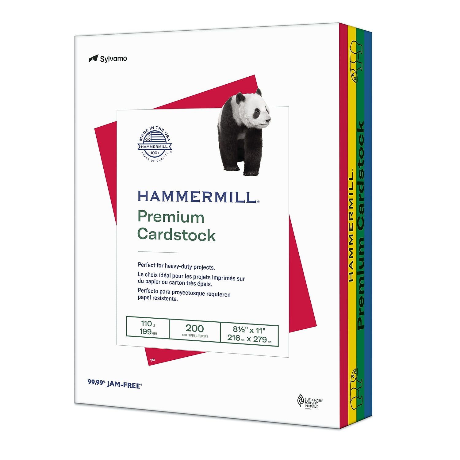 Hammermill Premium 110 lb. Cardstock Paper 8.5" x 11" Blue/Green/Red ...