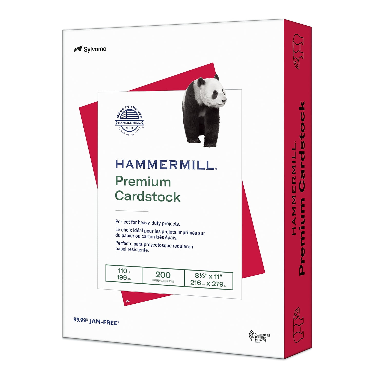 Hammermill Premium 110 lb. Cardstock Paper 8.5" x 11" Red 200 Sheets ...