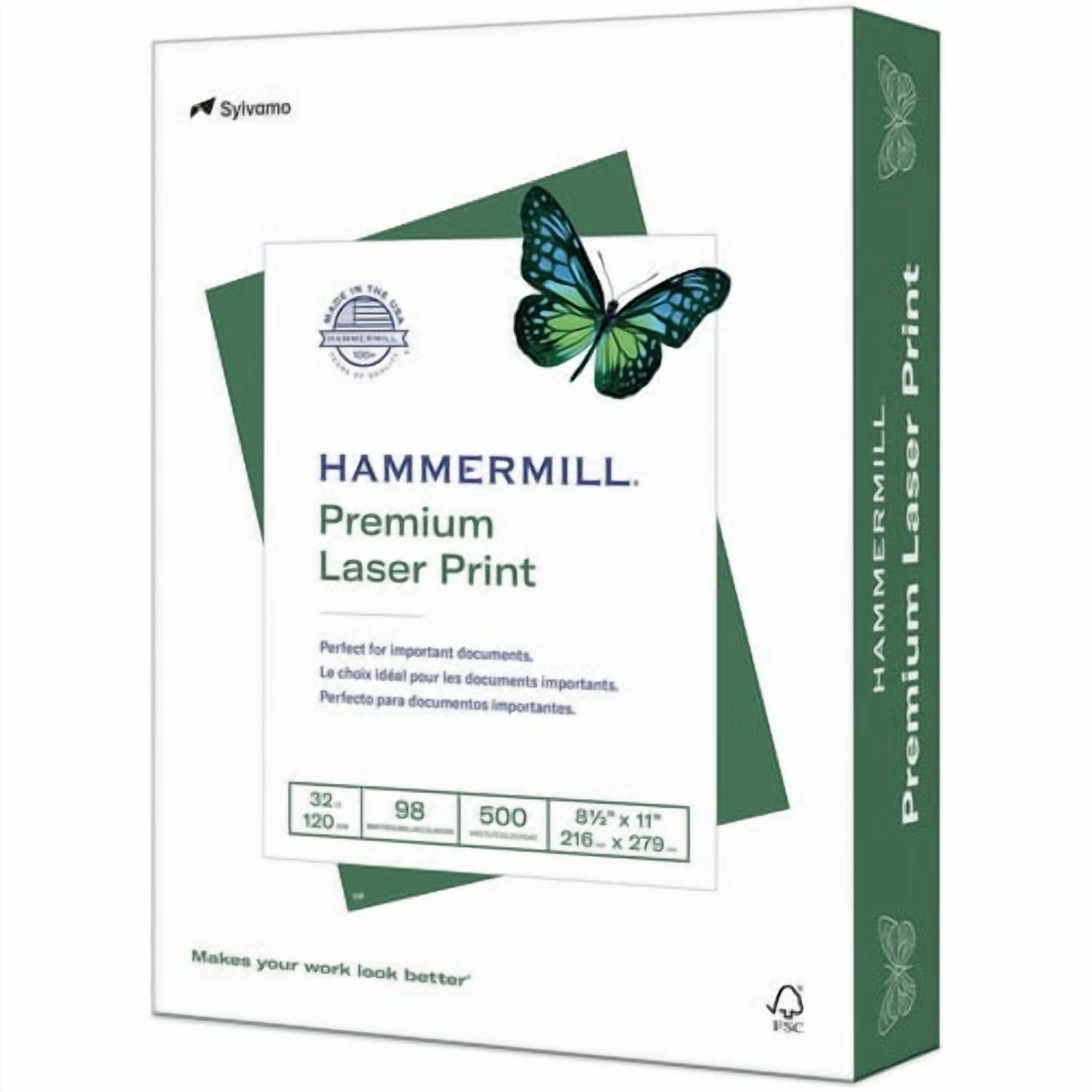 Hammermill Premium Laser Print Paper - White - 98 Brightness - Letter ...