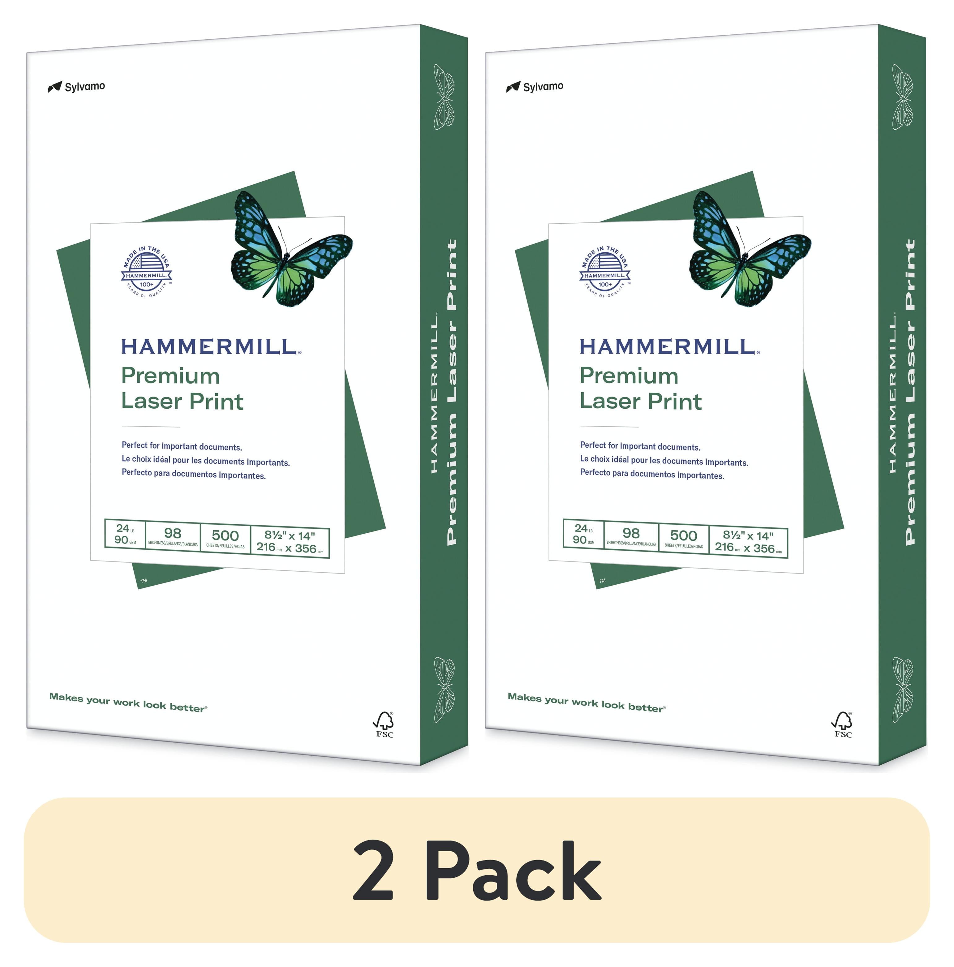 (2 pack) Hammermill Printer Paper, 24lb Premium Laser Print, 8.5x14 ...