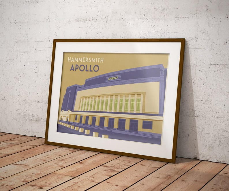 Hammersmith Apollo London Art Deco Music Venue Architecture, Unframed ...