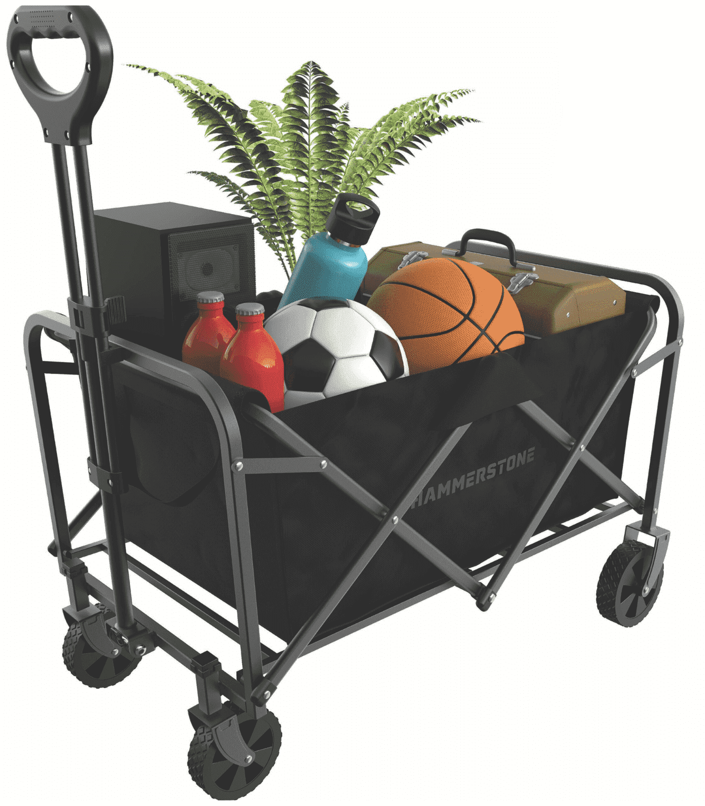 Tzumi Foldable Wagon, 220lbs Capacity Heavy-Duty Collapsible Wagon with ...