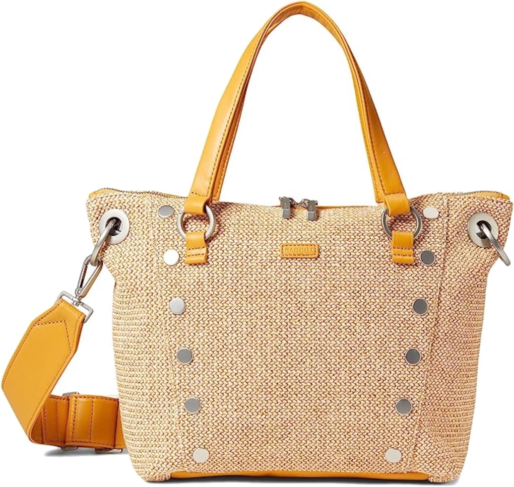 Hammitt Women's Daniel Medium Leather Purse (Chanterelle Raffia/Brushed ...
