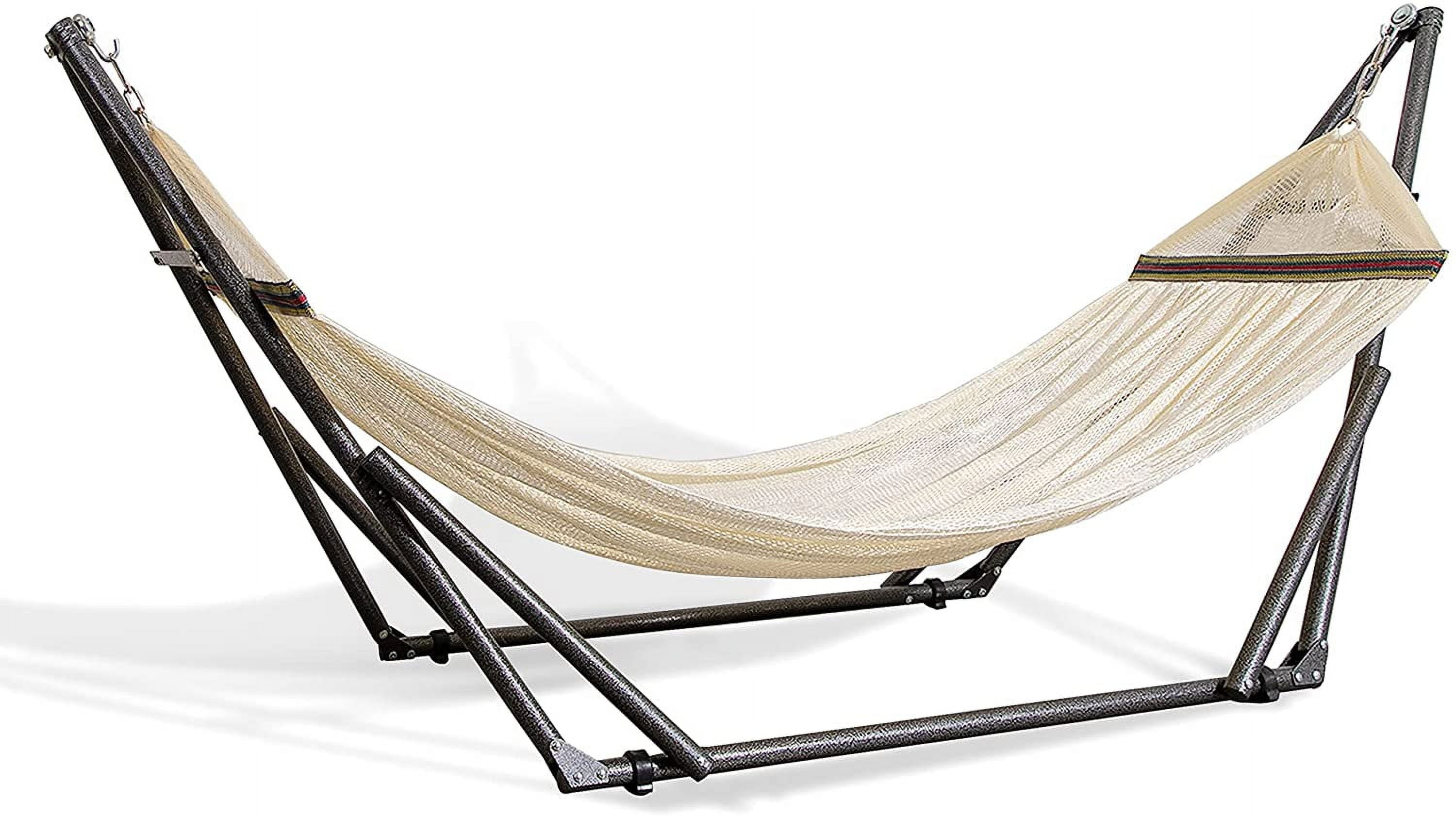 Hammock for 2 Persons with Collapsible Steel Stand 600 lbs Capacity ...