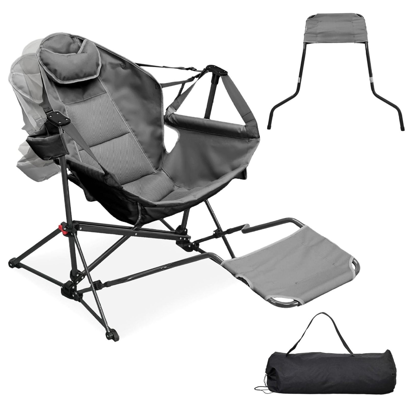 Hammock Camping Chair with Footrest, Portable Rocking Chair for Adults ...