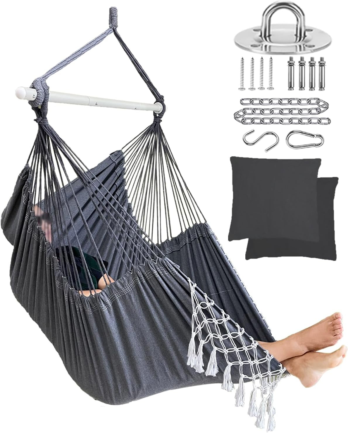 Hammock Chair Hanging Chair Swing Chair XXL Large Macrame Swing Indoor ...