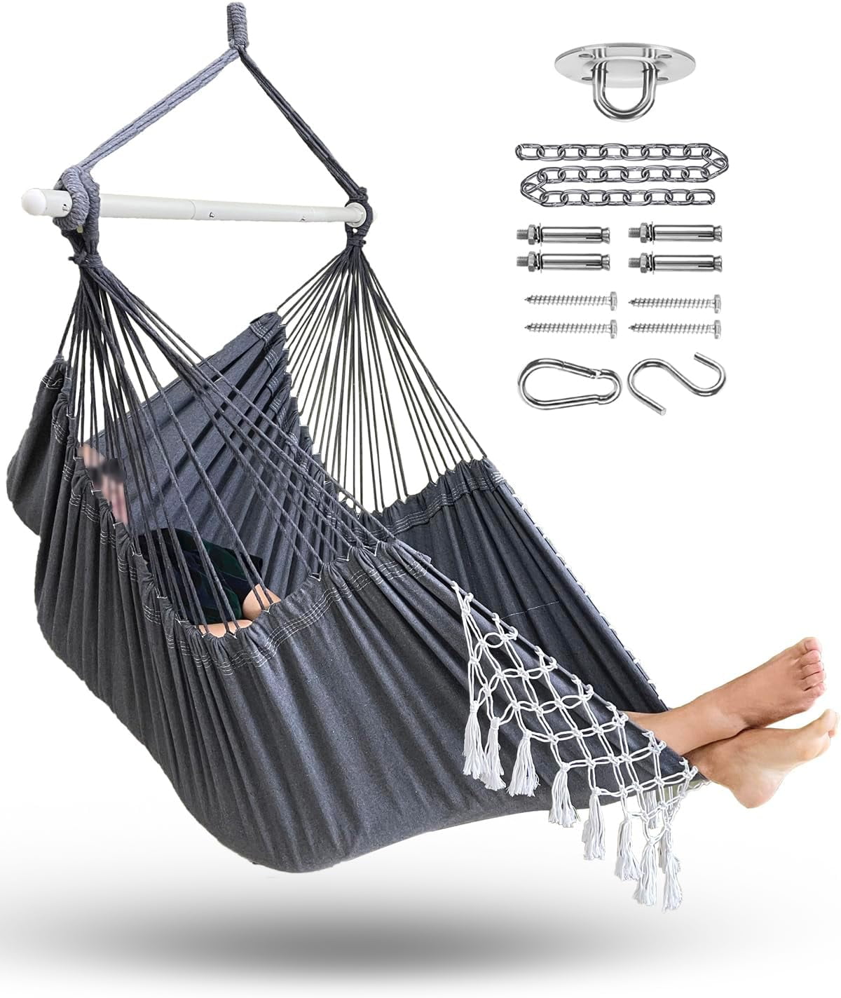 Hammock Chair Hanging Chair Swing Chair XXL Large Macrame Swing Indoor ...