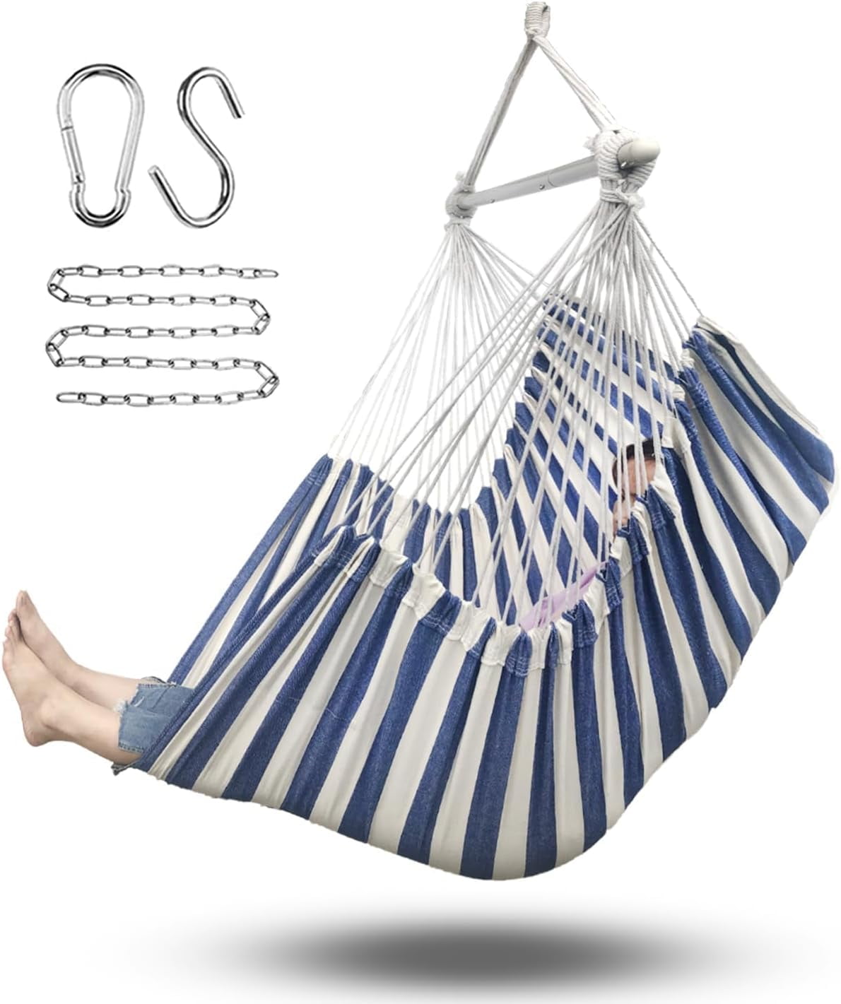 Hammock Chair Hanging Chair Rope Swing XXL - Max 500lbs, 70in Large ...