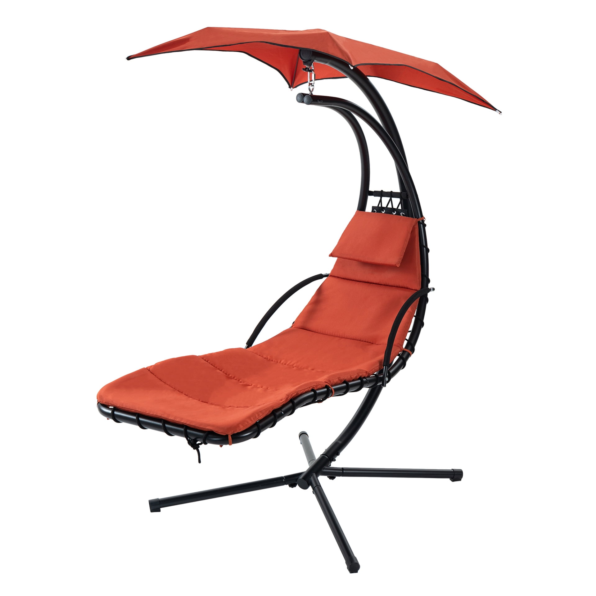 Outdoor Hanging Curved Chaise Lounge Chair, Swing Lounge Chair with ...