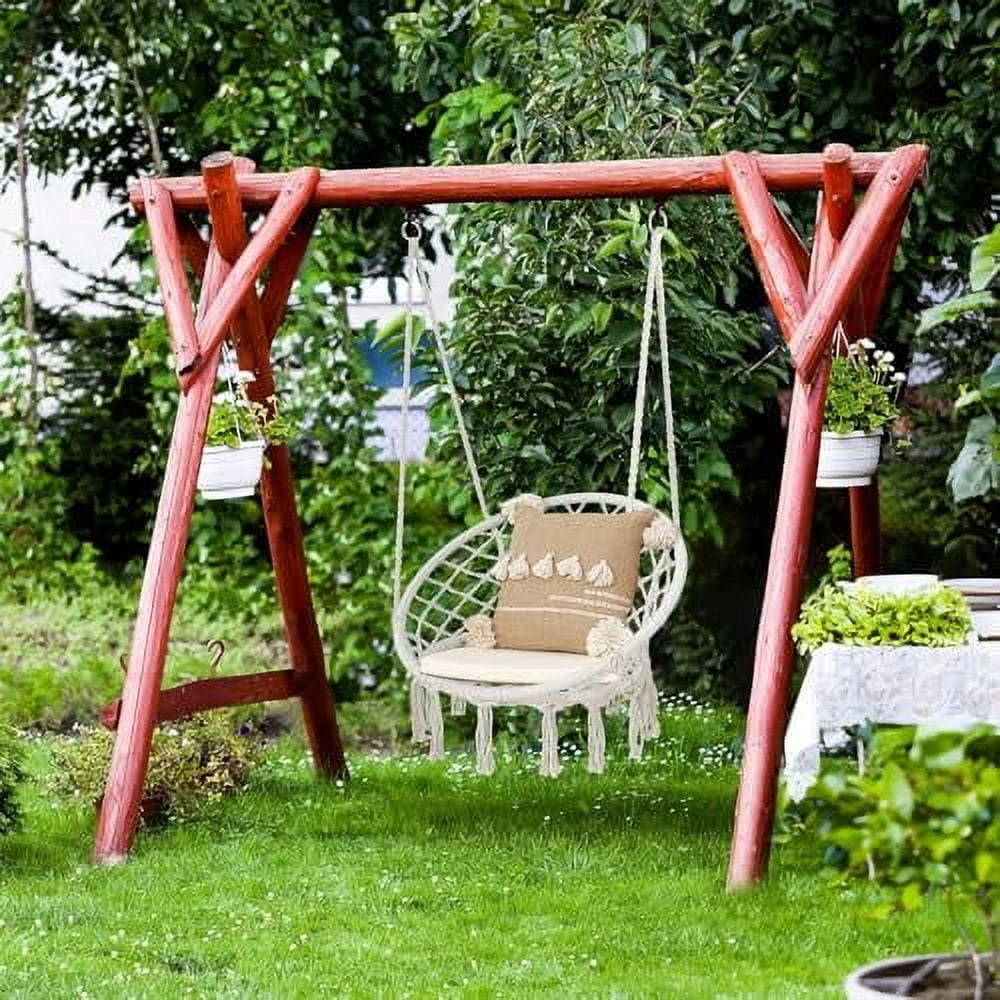 Hammock Chair Macrame Swing, Bohemian Style Round Hanging Chair ...