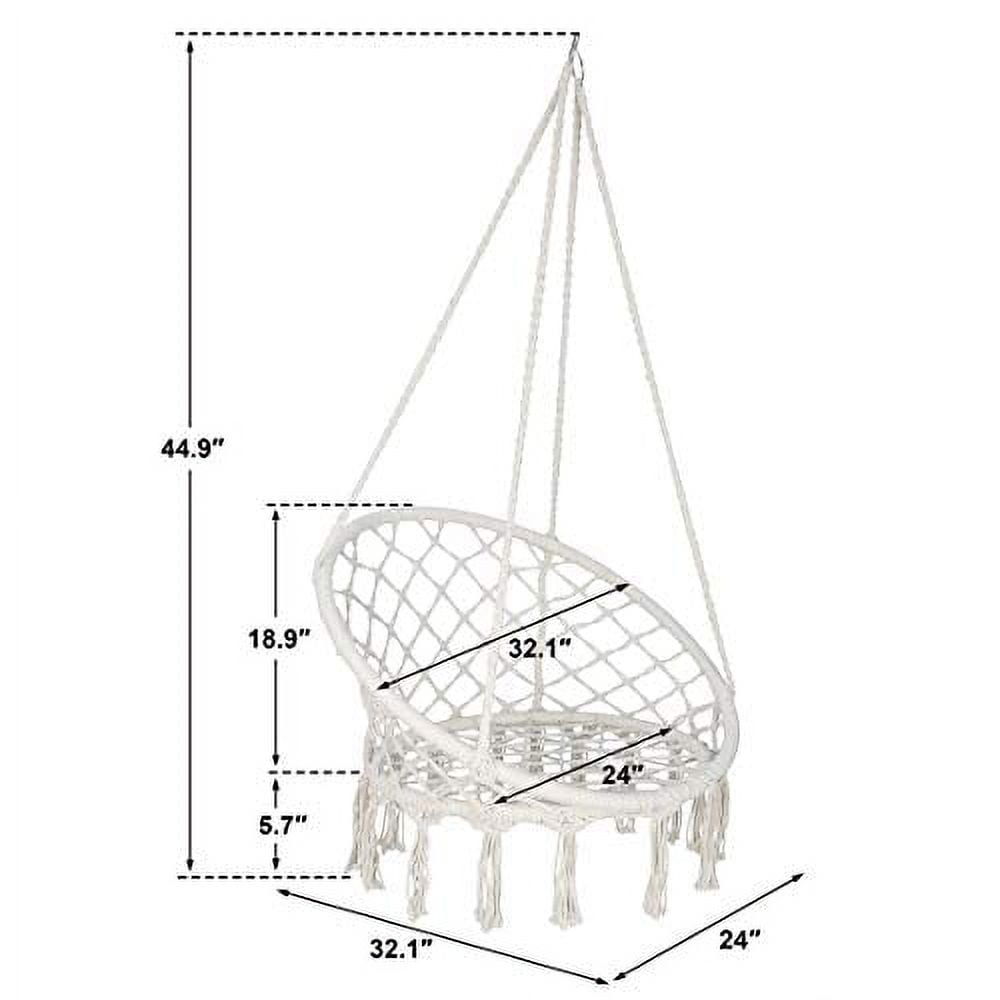 Hammock Chair Macrame Swing, Bohemian Style Round Hanging Chair ...