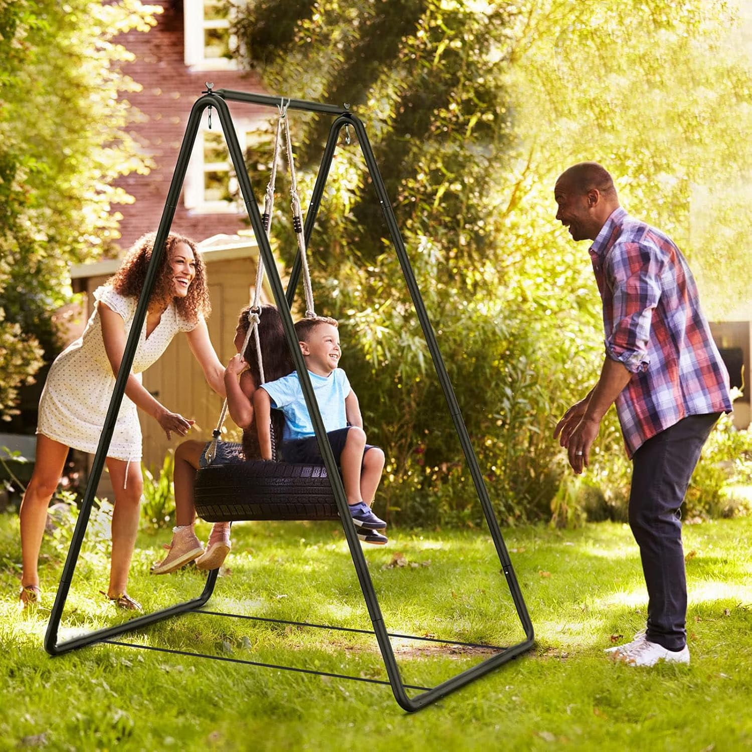 Hammock Chair Stand, Heavy Duty A-Frame Metal Swing Stand, Multi-Use ...
