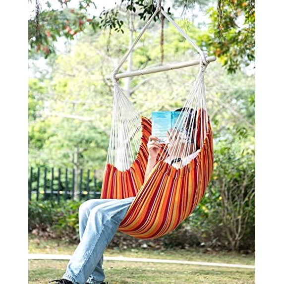 Hammock Chair Swing (500 lbs Max) - Hanging Hammock Chair Rope Swing ...
