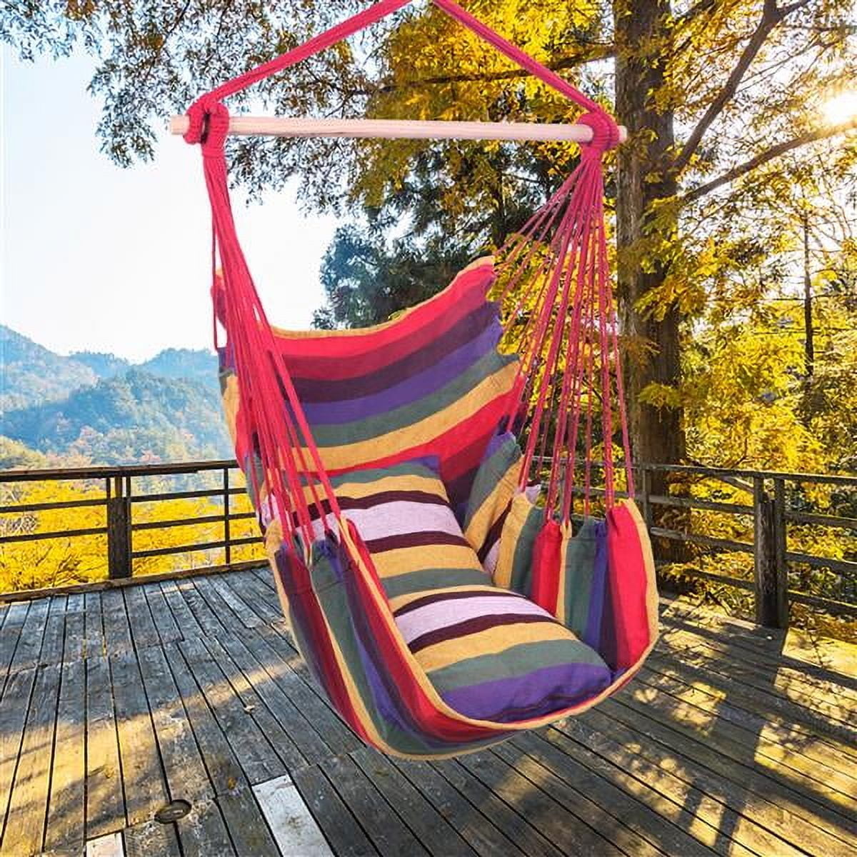 Hammock Chair Swing, Relax Hanging Rope Swing Chair with Detachable ...