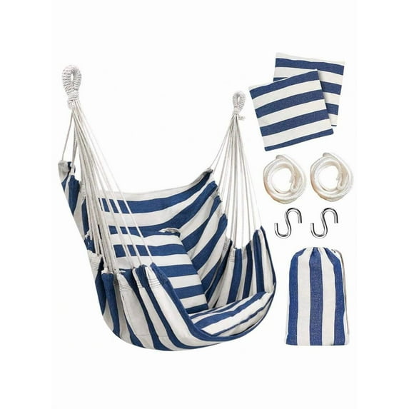 Hammock Chair Swing, Rope Hanging Chair with 2 Cushions Included ...