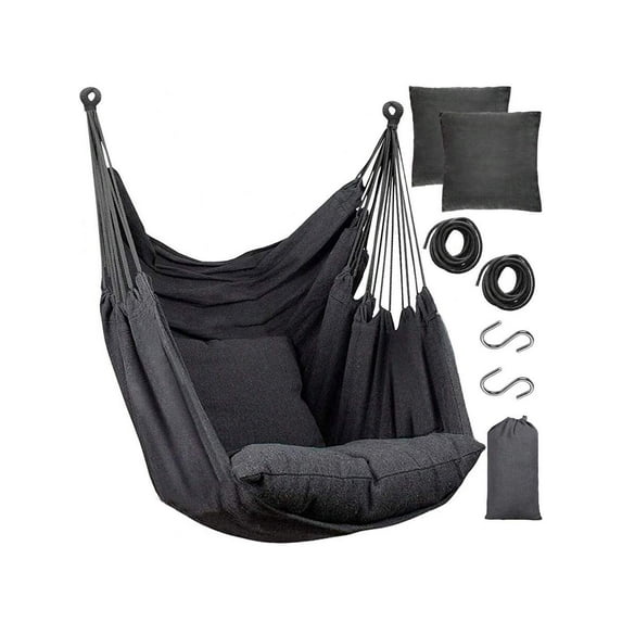 Hammock Chair Swing, Rope Hanging Chair with 2 Cushions Included ...