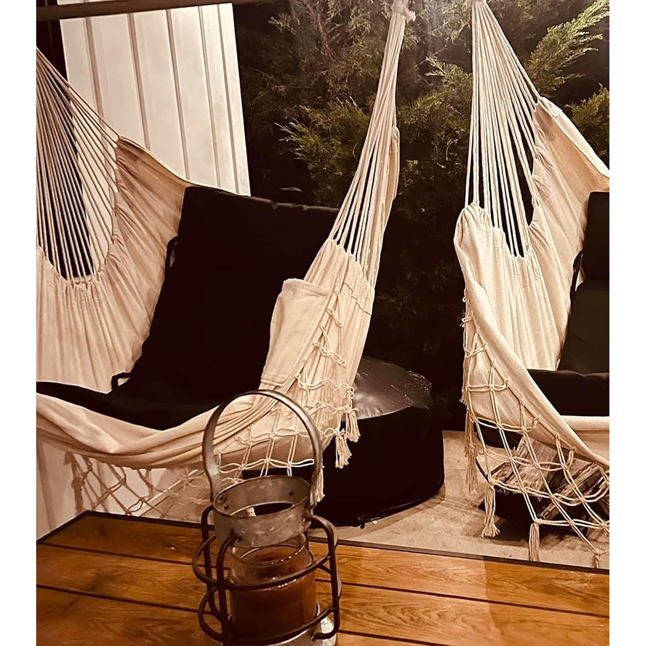 Hammock Chair XXL Macrame Hanging Chair - 500lb Capacity Indoor Outdoor ...